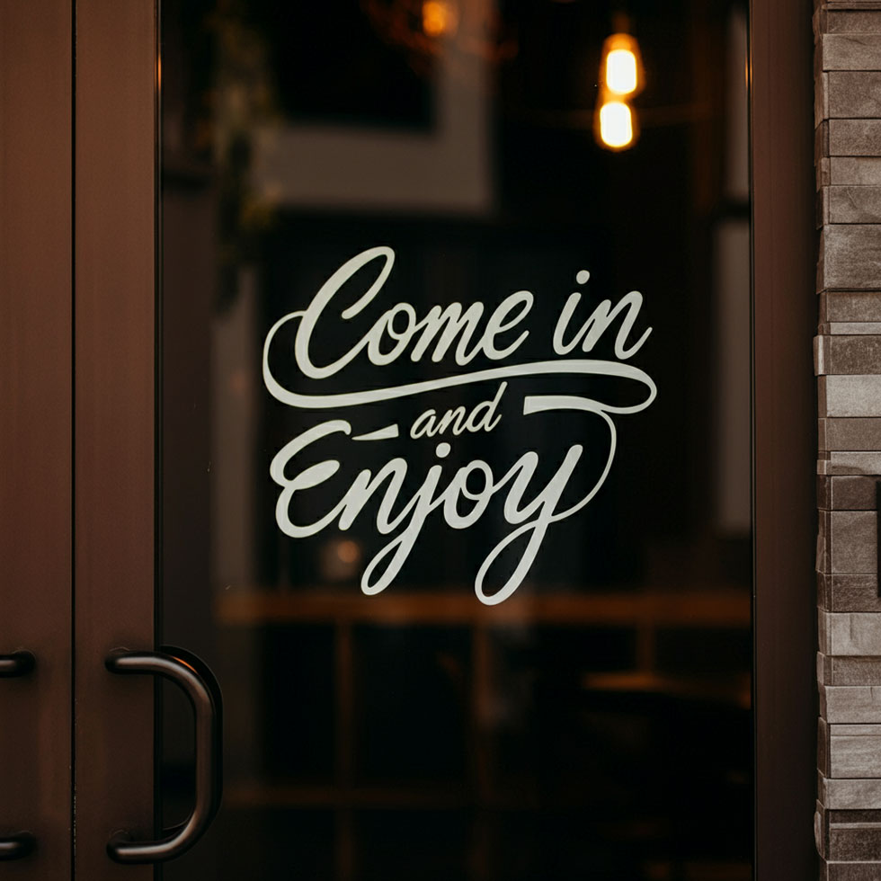 Window or Door Lettering Volusia County, FL | Vinyl Window Lettering